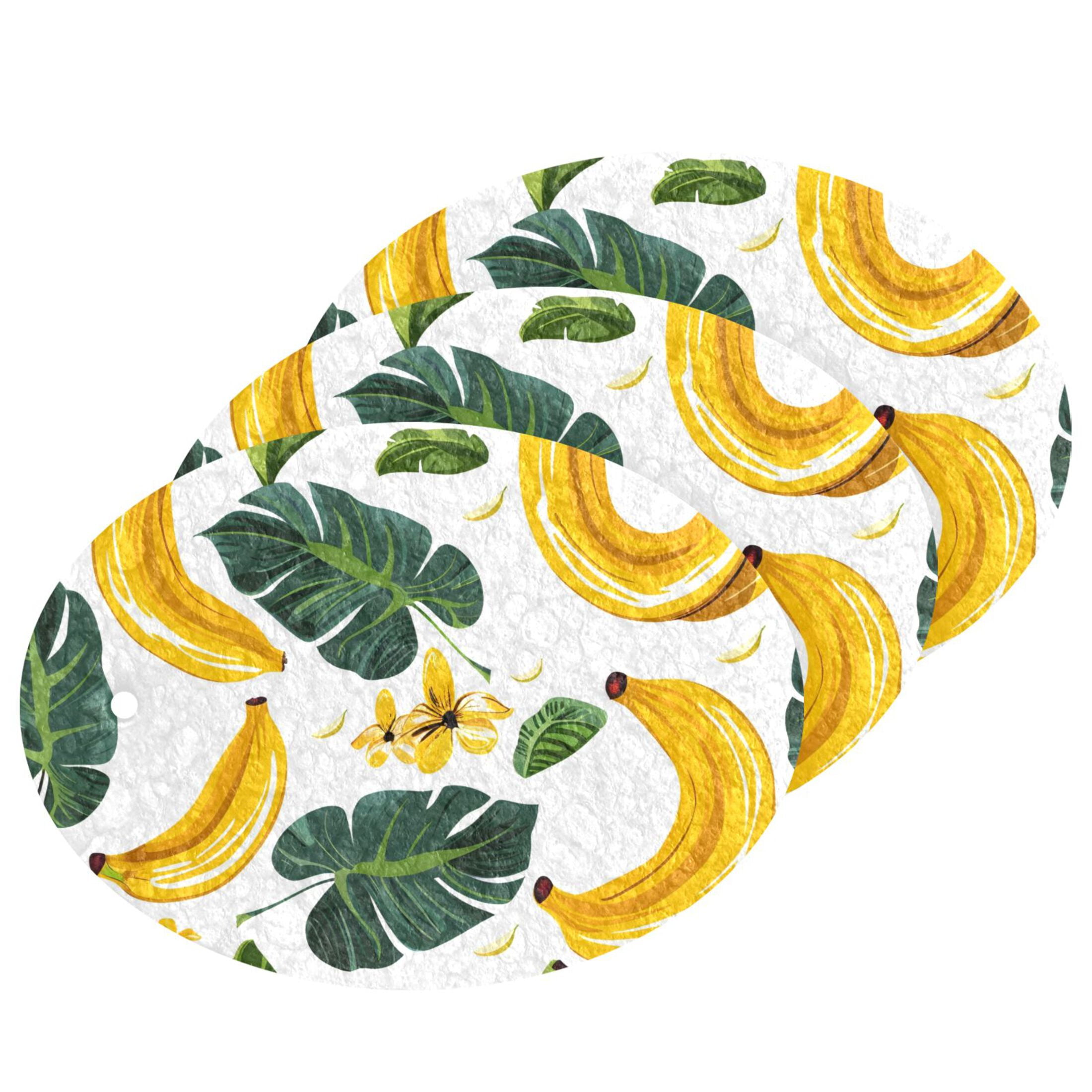 Banana and Leaves 3 Dish Sponges Bulk Delicate Clean Non Scratch ...