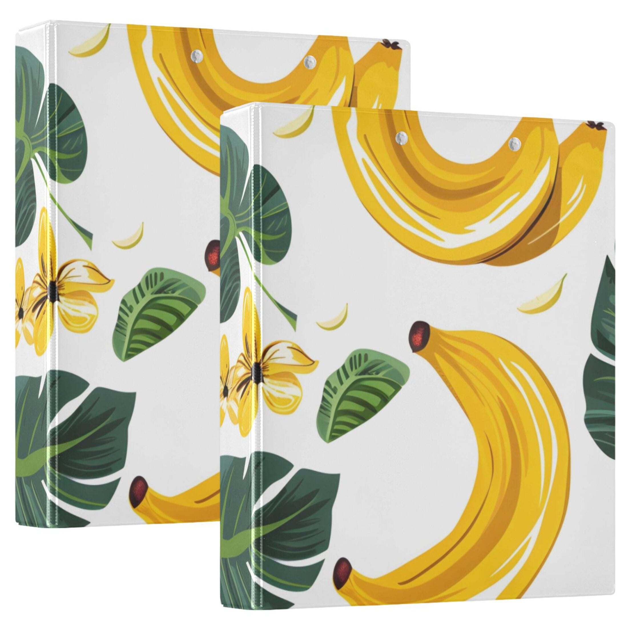 Banana and Leaves 3 Ring Binders 1.5 inch Hardcover File Folders with ...