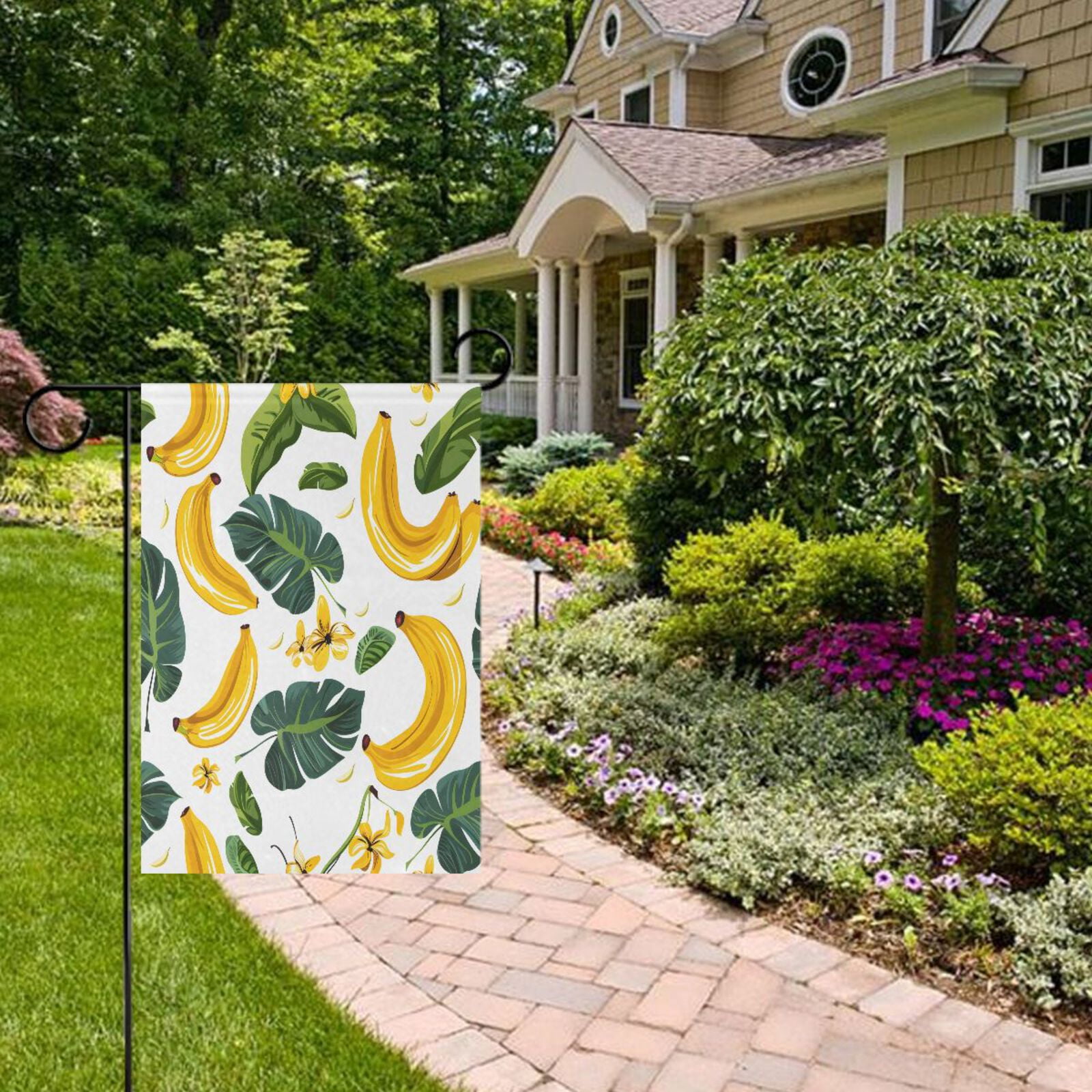 Banana and Leaves Garden Flag Double Sided 12 x 18 Inch Outside Yard ...