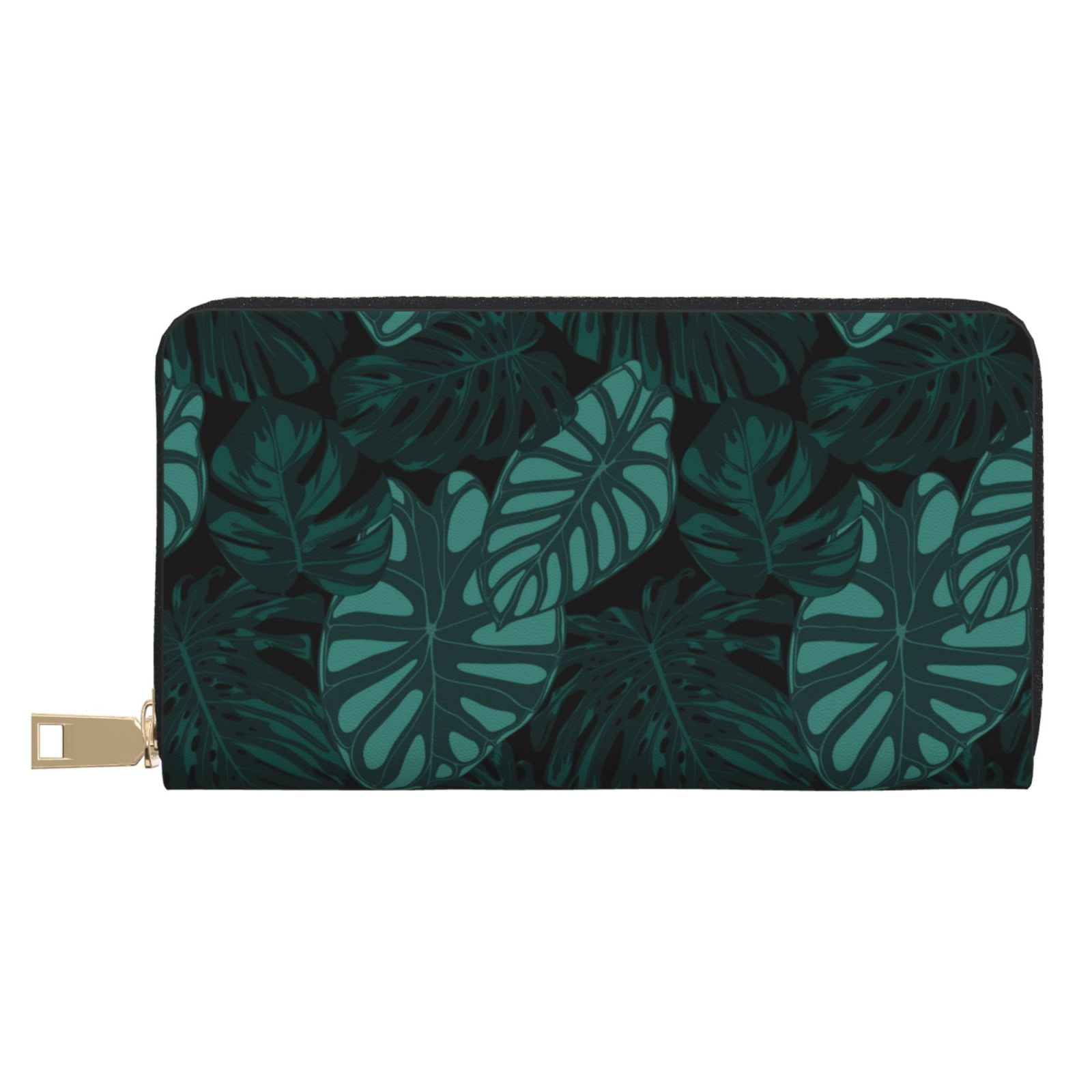 Banana leaves green_A Wallet Women, Leather Bifold Multi Card Wallet ...