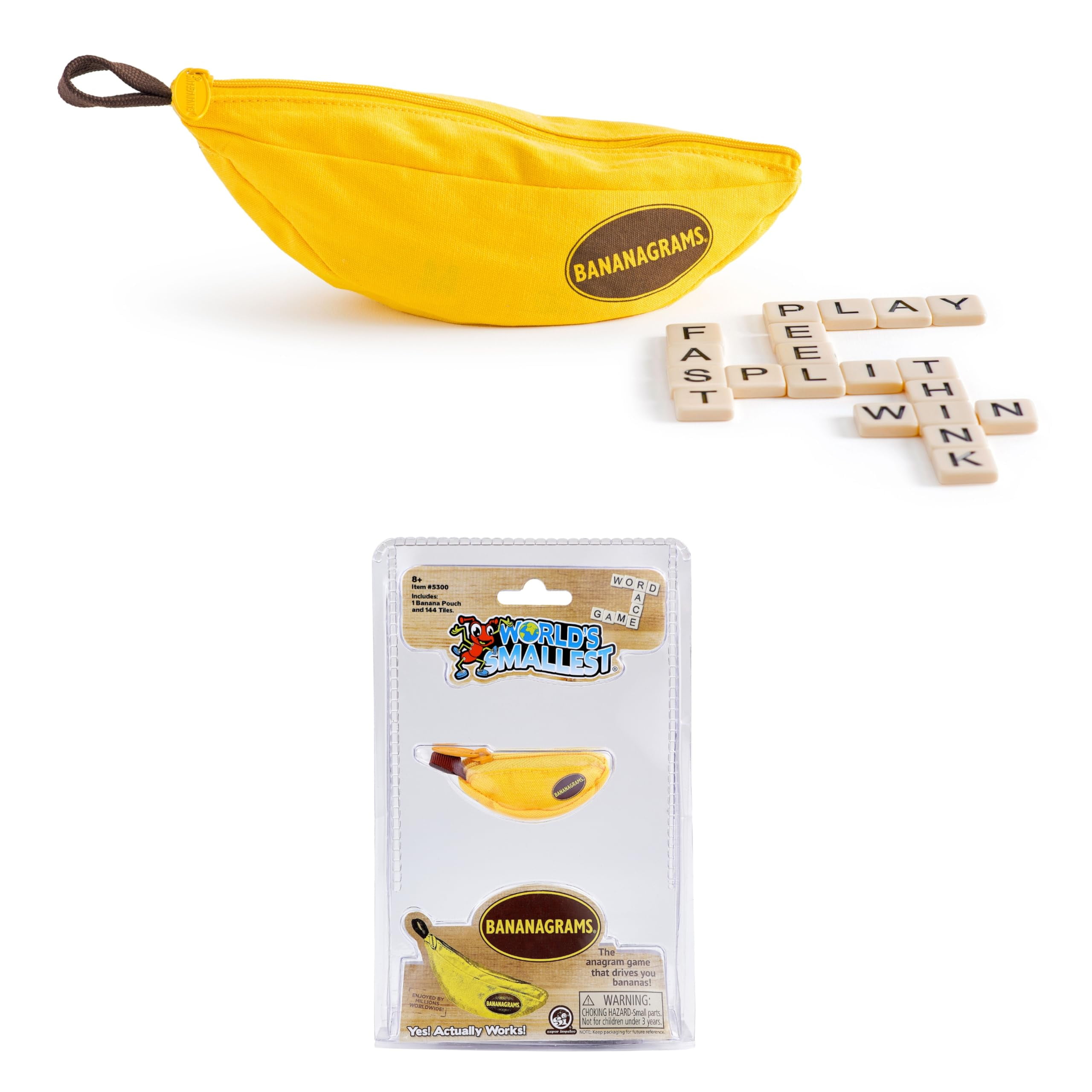 Bananagrams Classic World's Smallest DHF10 Bundle. Fun Word Game Set ...