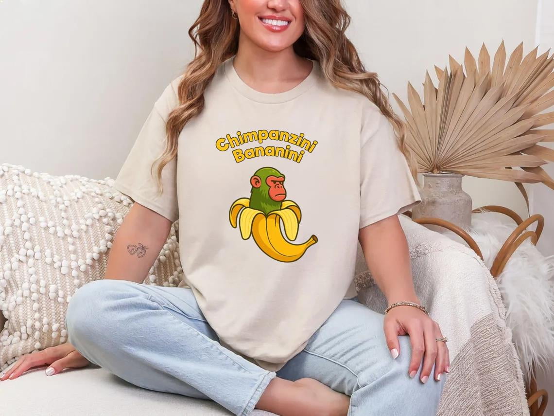 Bananarama Crew T-Shirt Meme Chimp Party Chaos in Yellow Style, for men & women, up to size 5XL ...