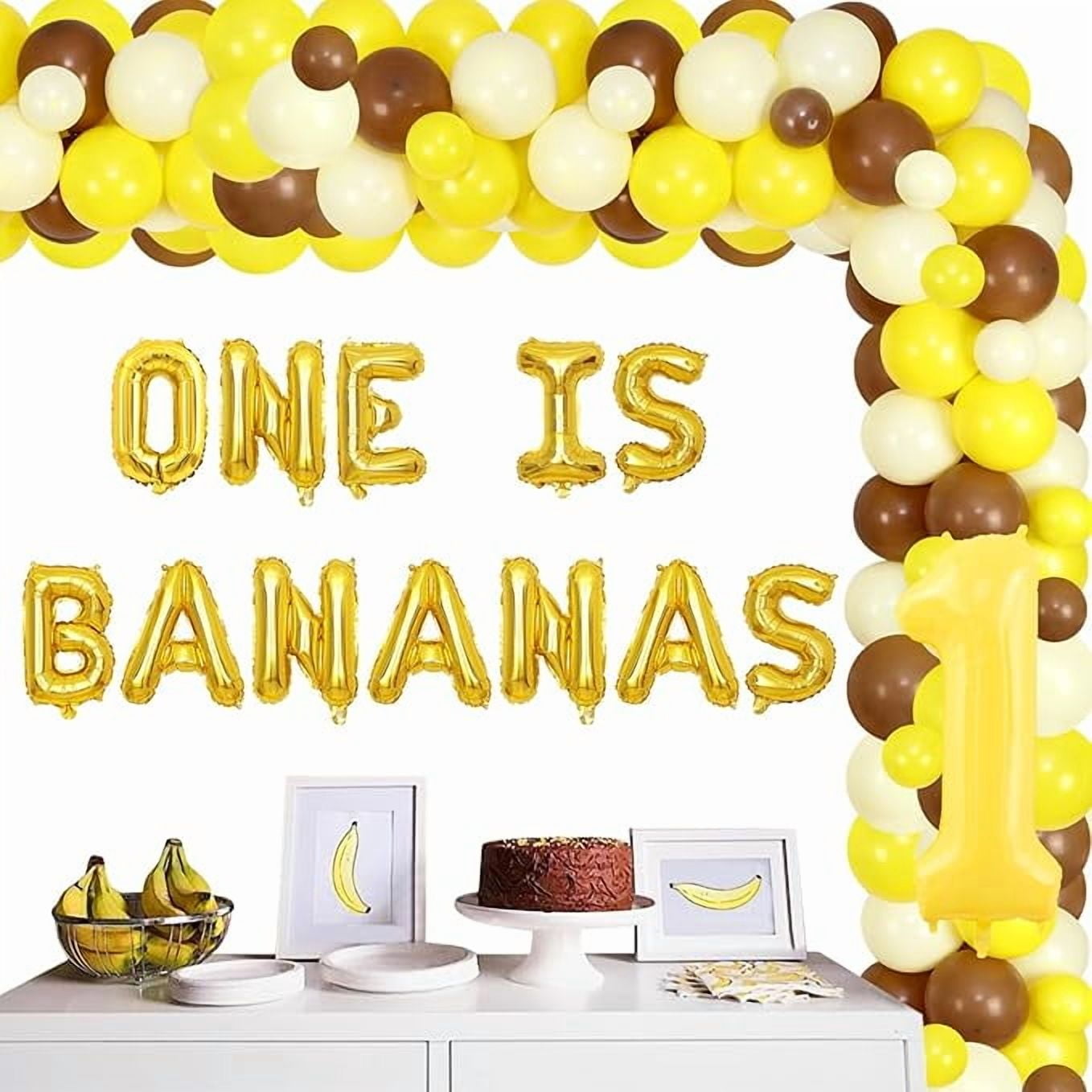 Bananas 1st Birthday Decorations, One Is Bananas Letter Banner Balloons ...