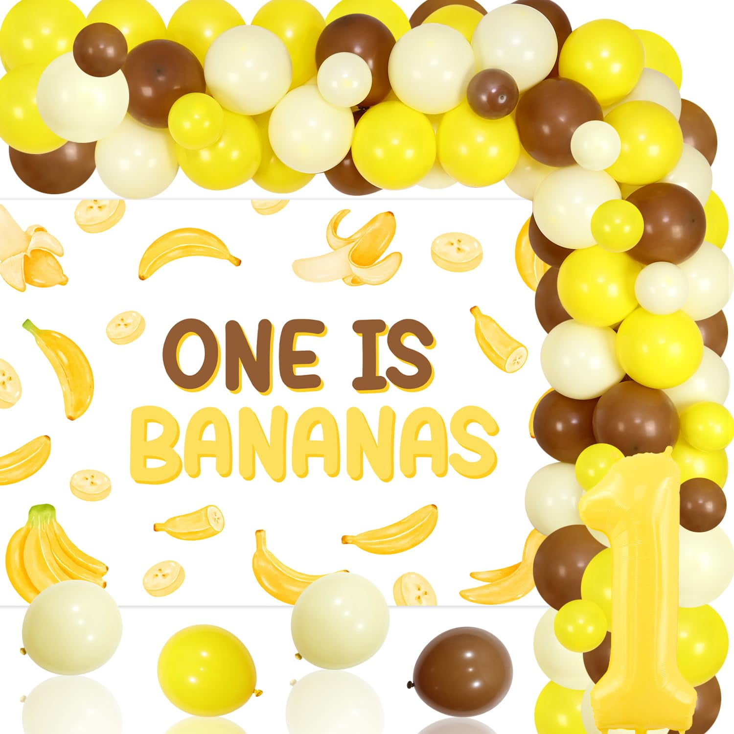 Bananas Birthday Decorations, One Is Bananas Backdrop Banana Latex ...