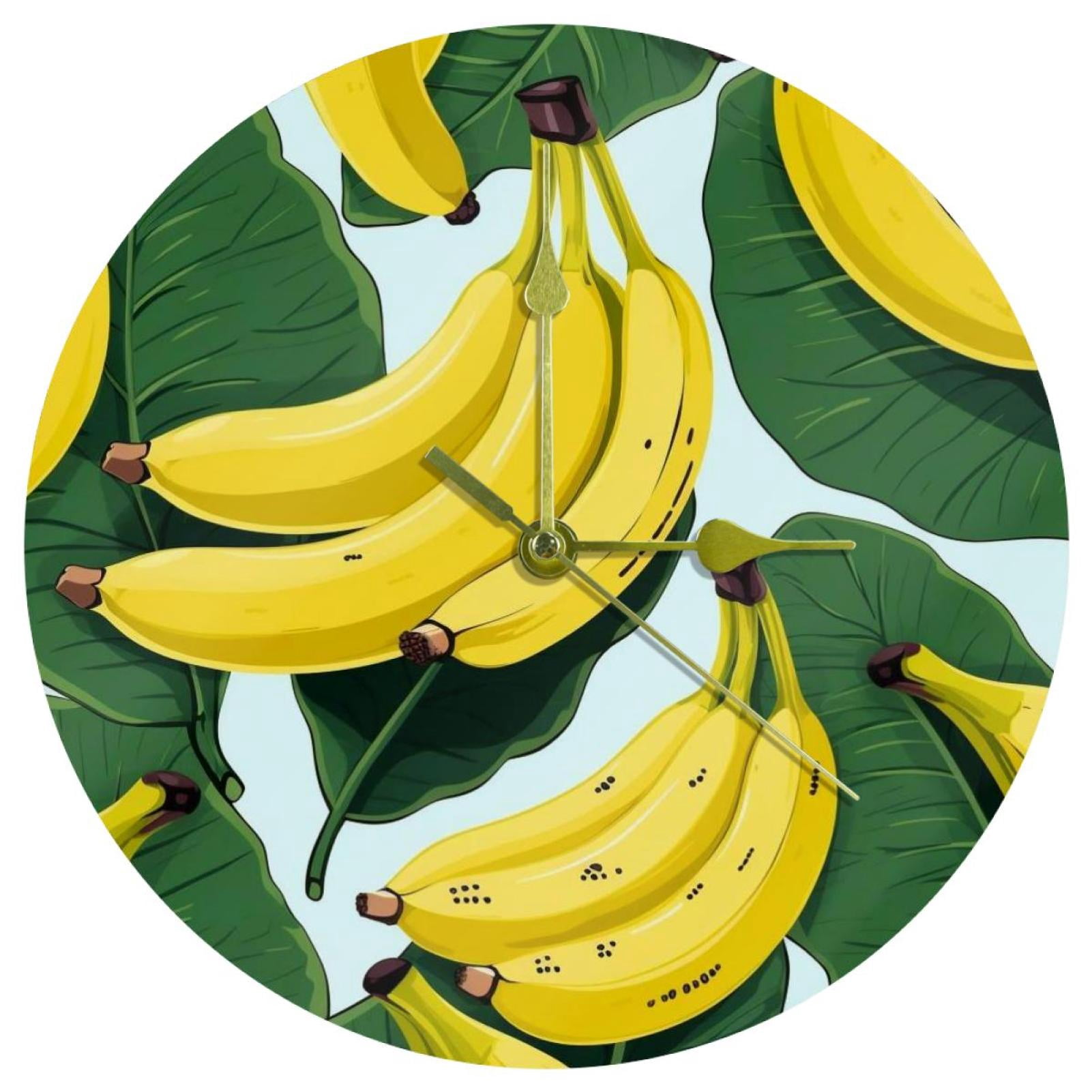 Bananas Circular Acrylic Wall Clock - Sleek and Stylish Timepiece for ...