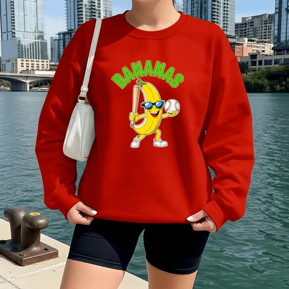 Bananas Funny Tropical Fruit Novelty Food Meme Sweatshirt, for Men ...