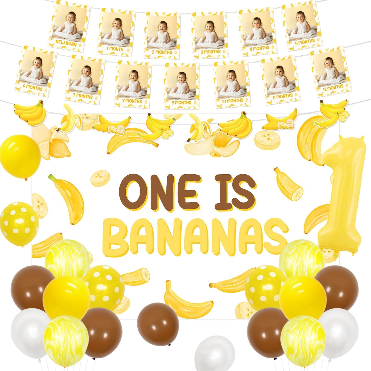 Bananas Party Decoration, One Is Bananas Backdrop Theme First Birthday ...