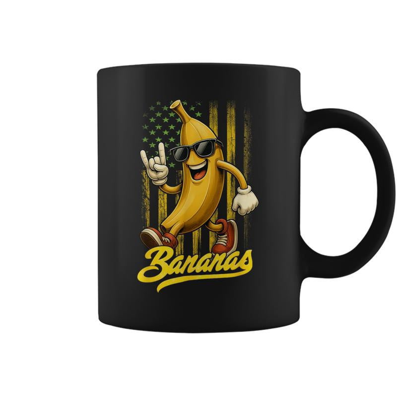 Bananas Proud Name Retro American Flag Bananas Lover Coffee Mugs ...