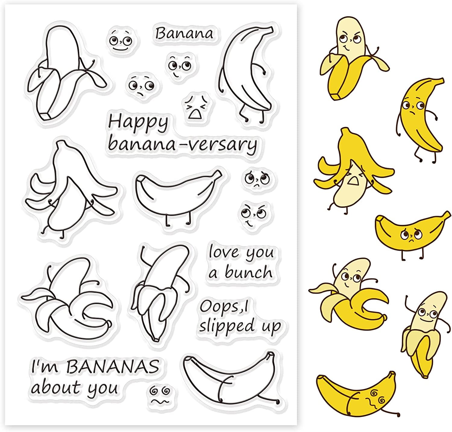 Bananas Silicone Clear Stamps Fruits Transparent Stamps for Birthday ...