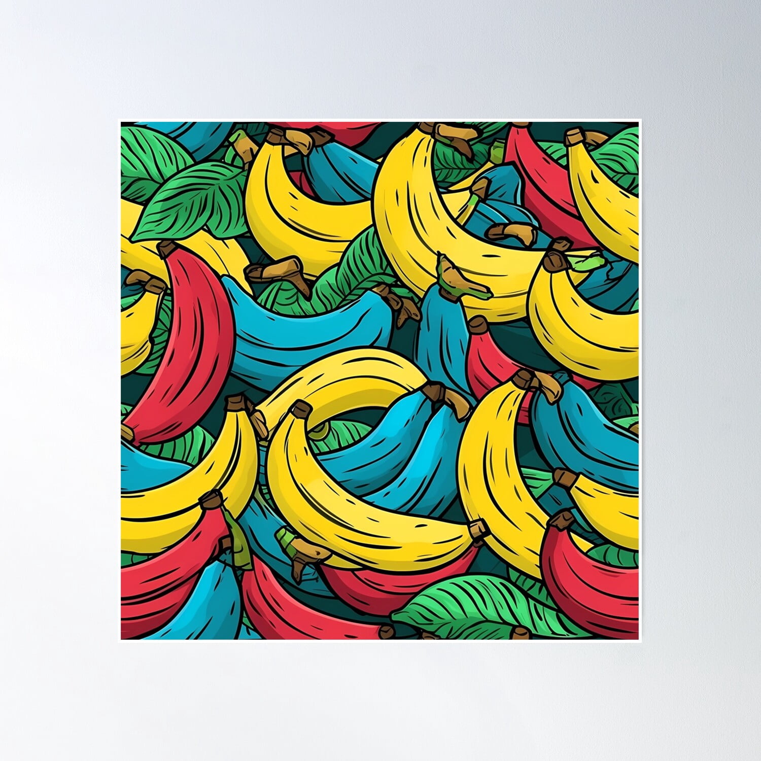 Bananas,Tropical Forest Poster Wall Art, Modern Wall Decor, 30x30 ...