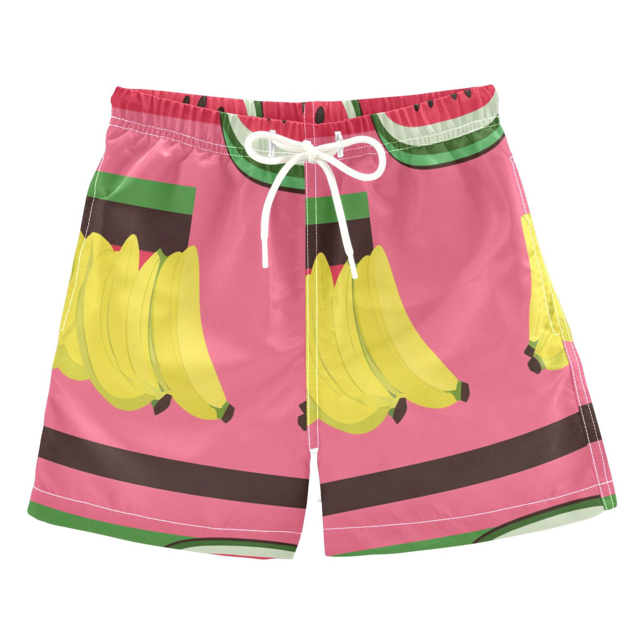 Bananas and Watermelon Boys' Swim Trunks Beach Pool Shorts Quick Dry ...
