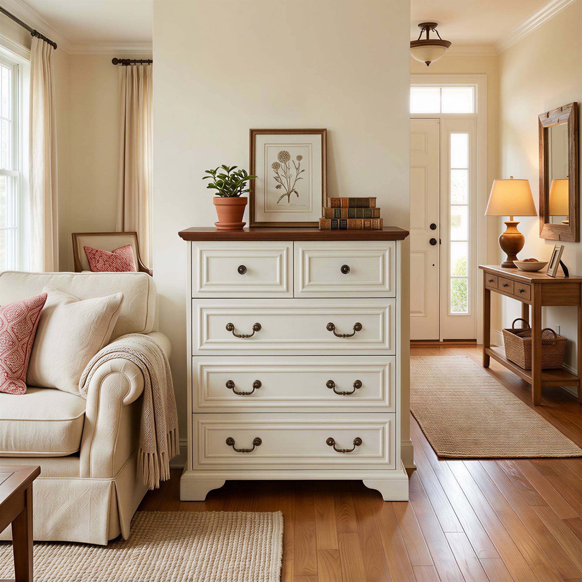 Bananova 5 Drawer Dresser Chest with Wood Top, Modern Farmhouse Storage ...