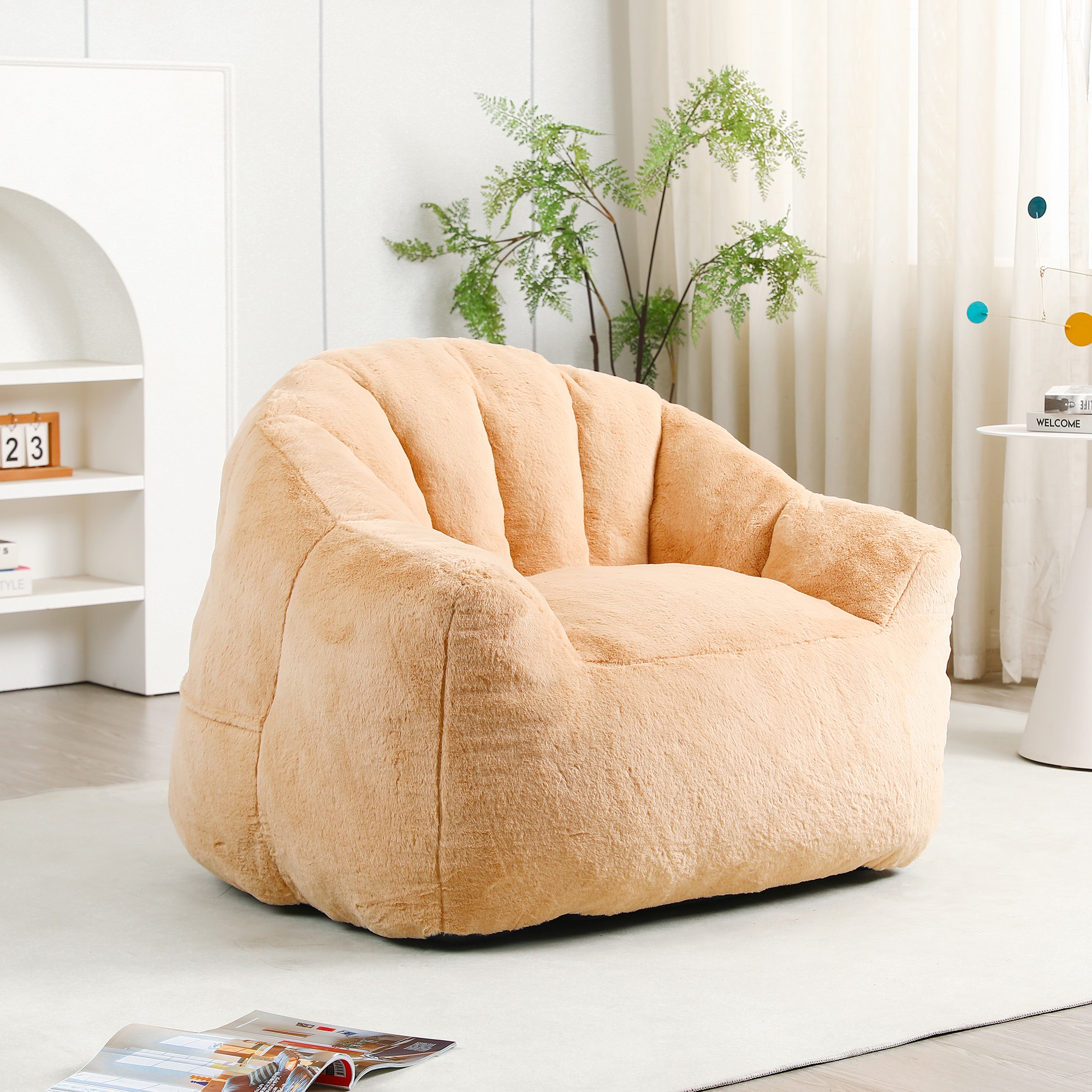 Bananova Plush Lounge Chair for Adults, Cozy Fuzzy Accent Chair with ...