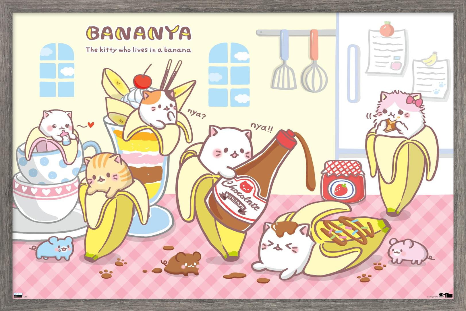 Bananya - Chocolate Wall Poster, 22.375" x 34" Framed - Walmart.com