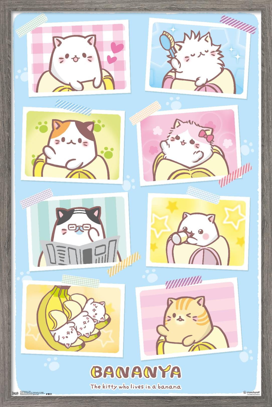 Bananya - Grid Wall Poster, 22.375" x 34", Framed - Walmart.com