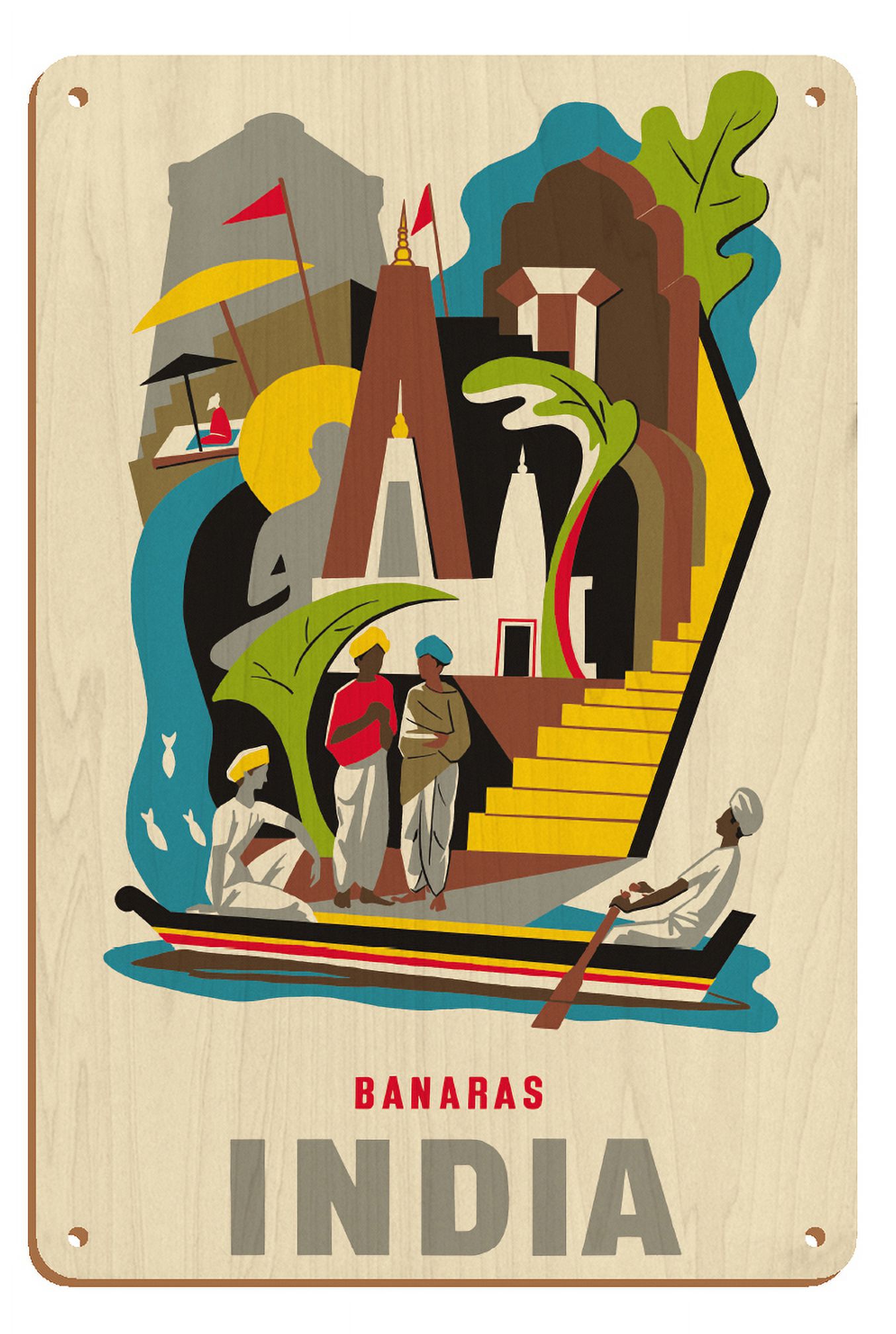 Banaras (Varanasi) - India - Dashashwamedh Ghat Ganges River - Vintage ...