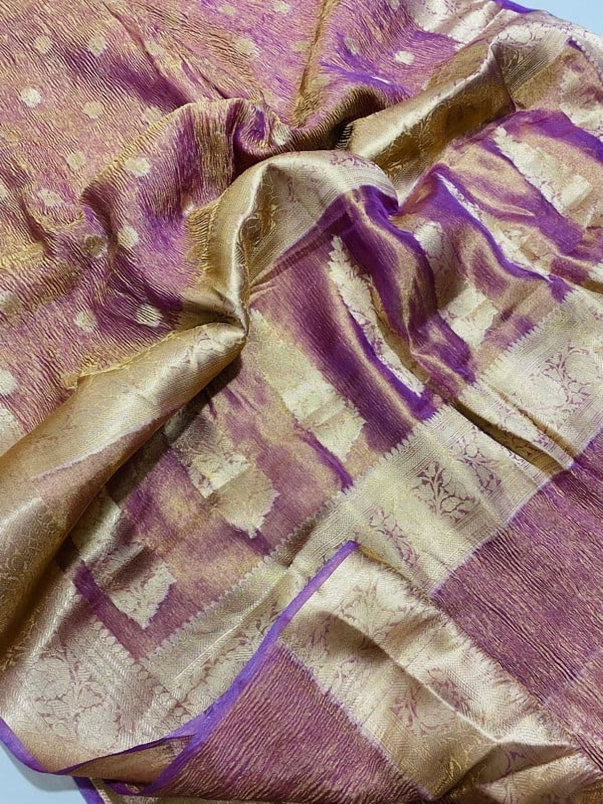 Banarsi Semi tissue crush fancy wedding and party saree - Walmart.com