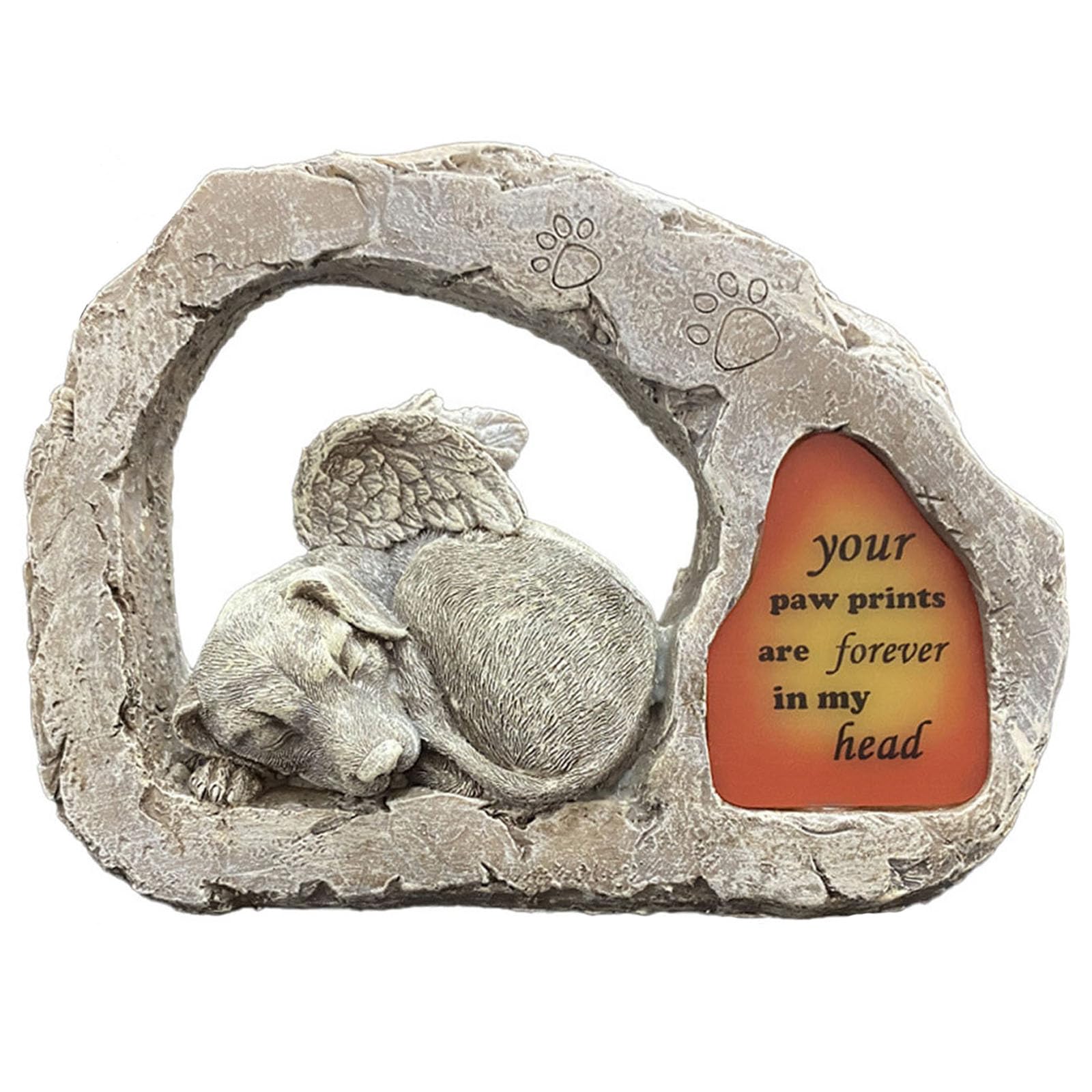 Banax Solar Powered Dog Angel Pet Memorial Tombstone Statue, Cat Angel ...
