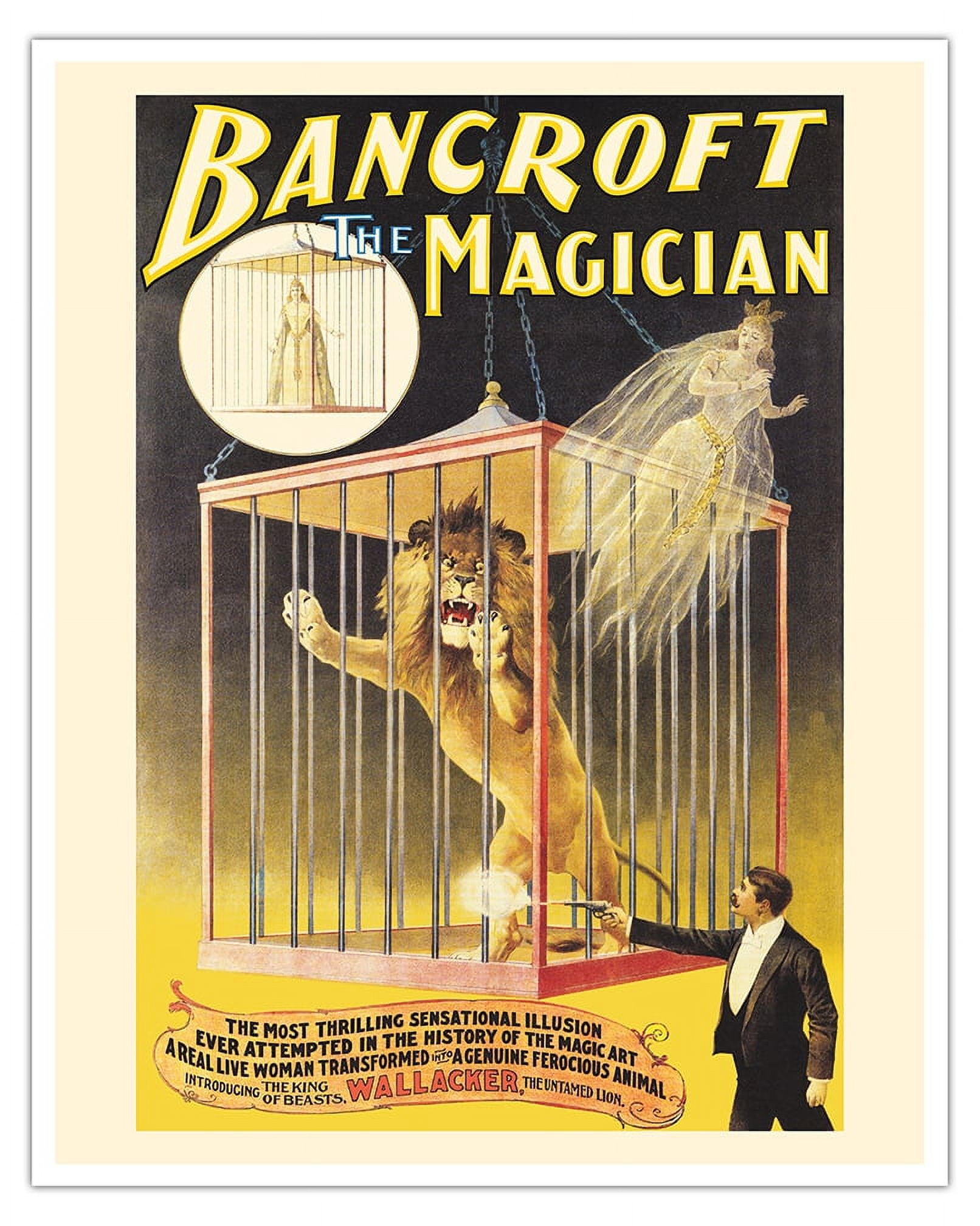 Bancroft The Magician - Lion Illusion - Vintage Magic Poster c.1897 ...
