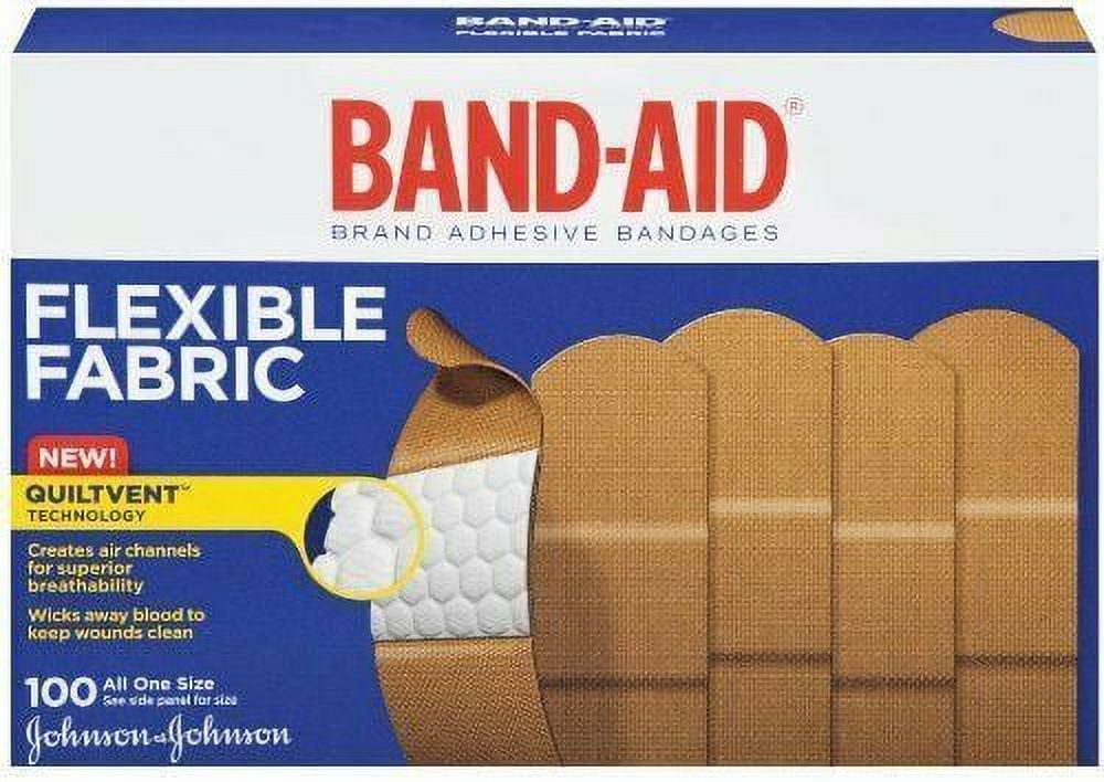 Band-Aid Adhesive Bandages, Flexible Fabric, All One Size 1" X 3" , 100 ...