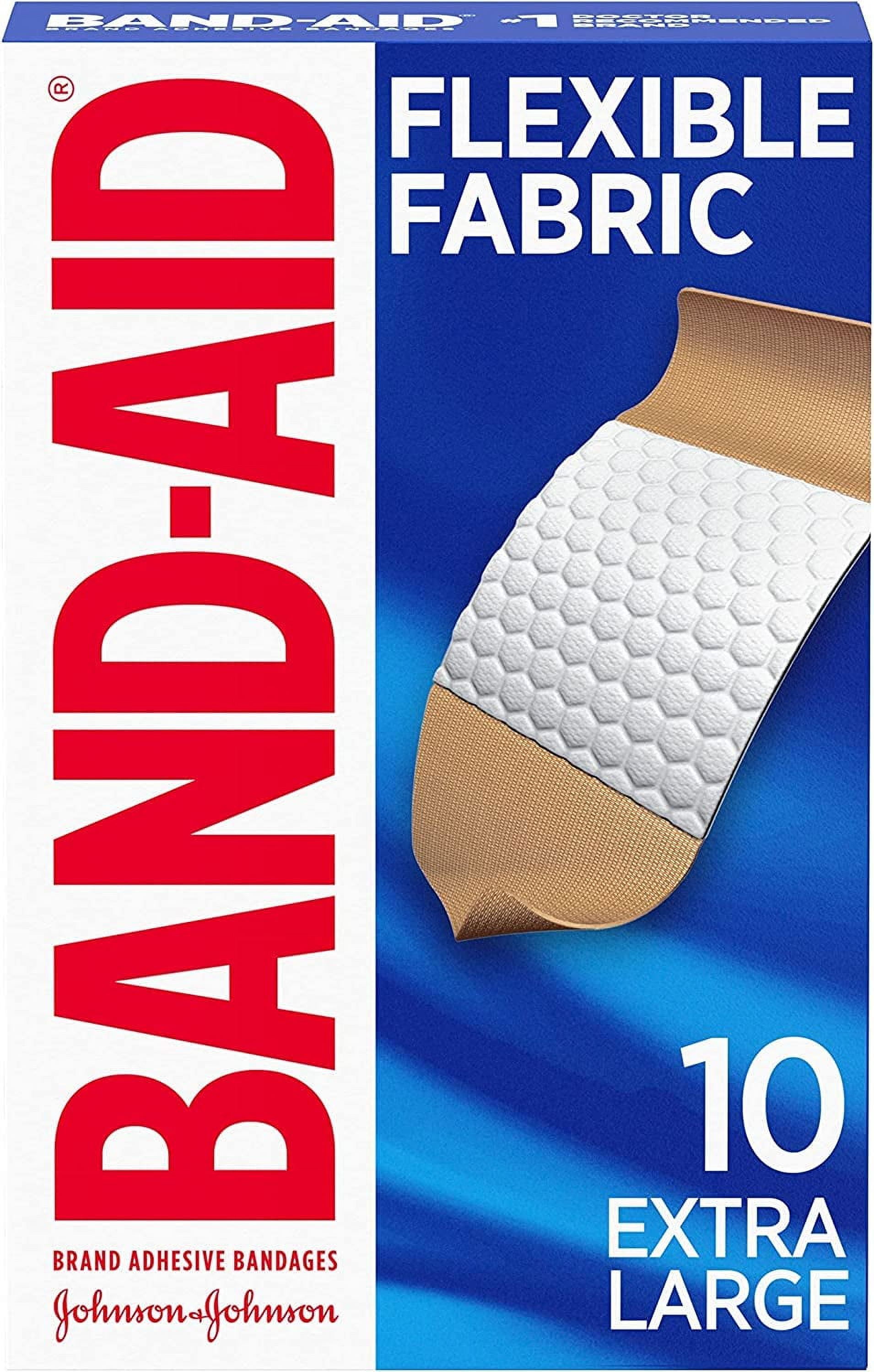 Band-Aid Adhesive Bandages Flexible Fabric, Extra Large, 10 Count HSA ...
