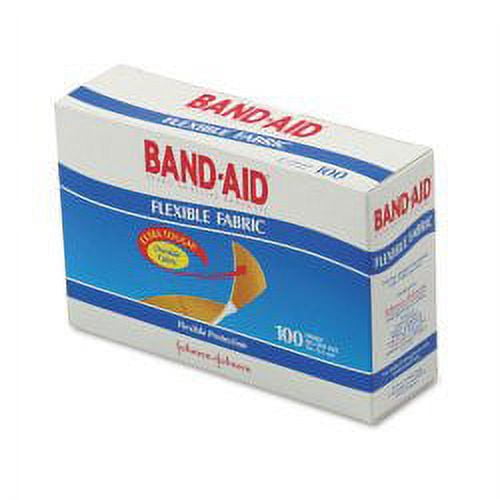 Band-Aid Adhesive Strip, 1 X 3 Inch Fabric Rectangle Tan Sterile ...