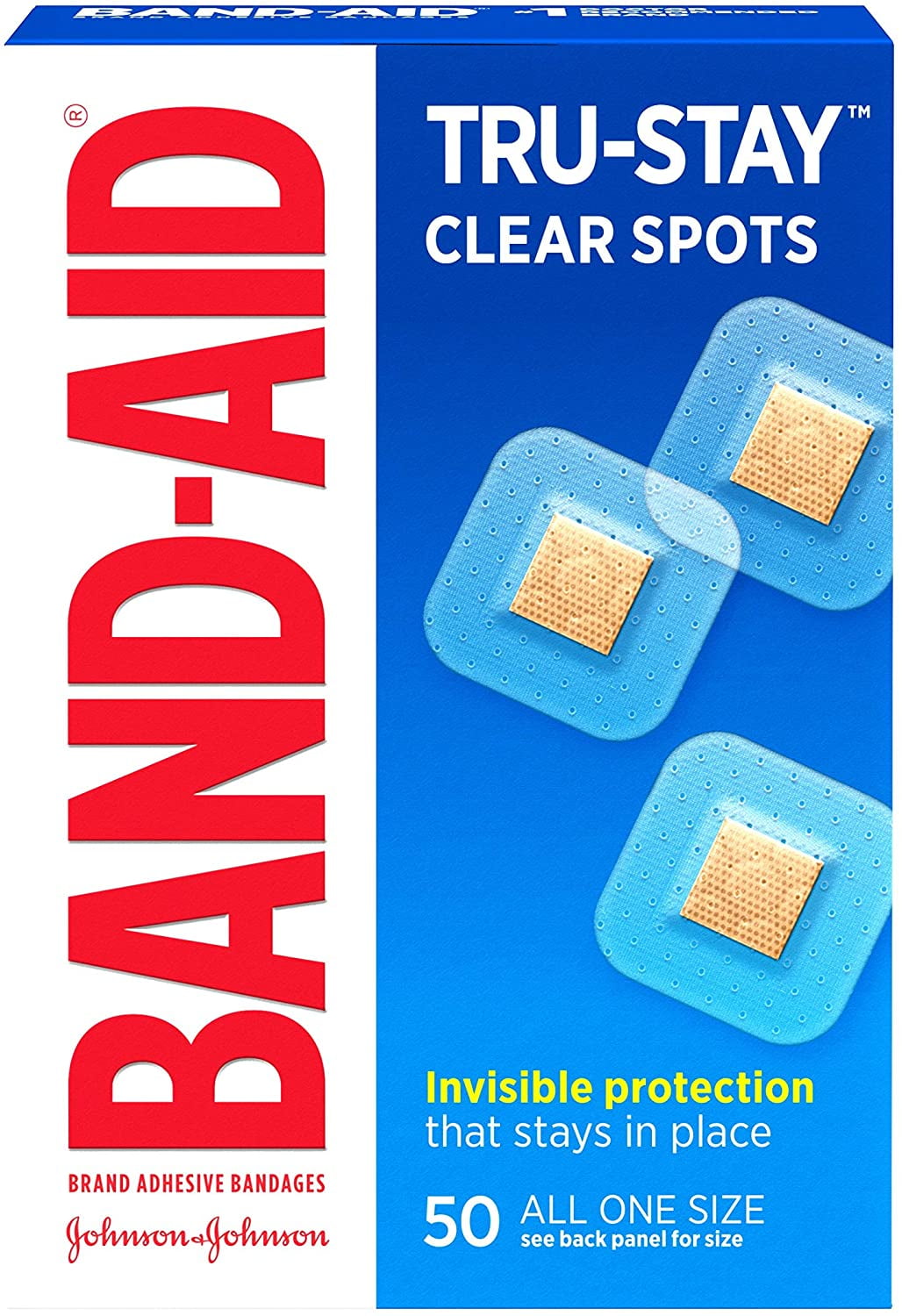 Band-Aid Brand Comfort-Flex Clear Spot Adhesive Bandages, 50 Count ...