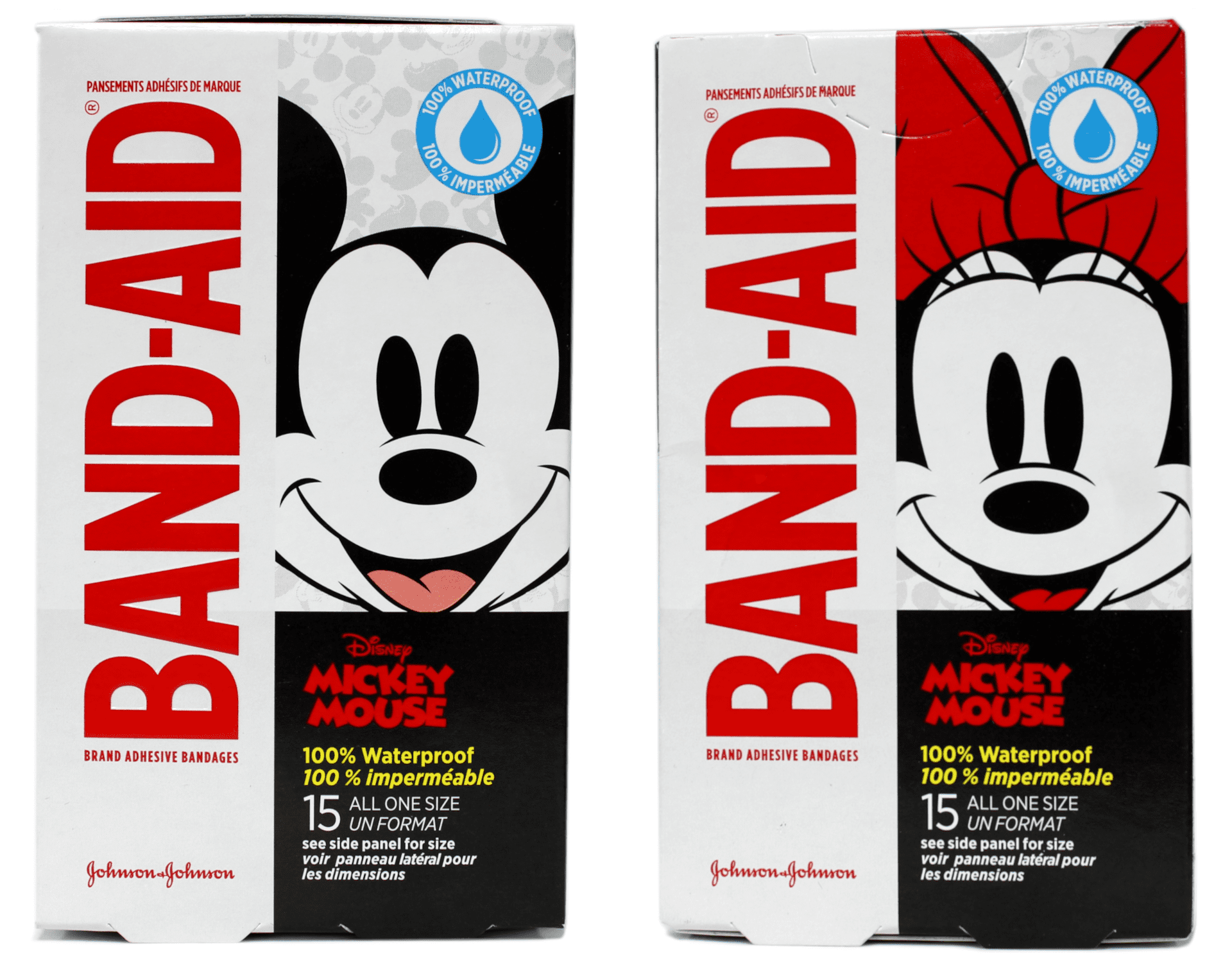 Band-Aid Brand Adhesive Bandages, Mickey Mouse 100% Waterproof 15 each ...