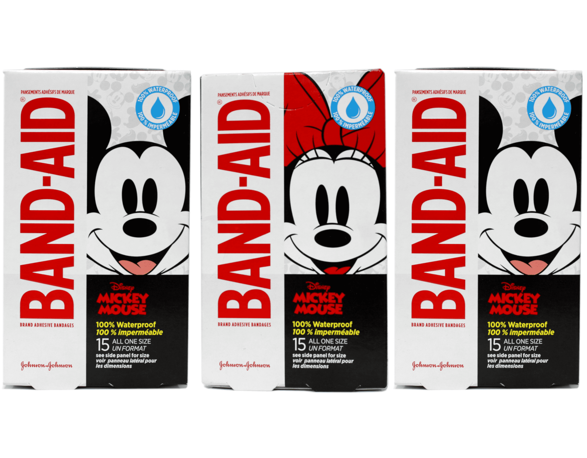 Band-Aid Brand Adhesive Bandages, Mickey Mouse 100% Waterproof 15 each ...
