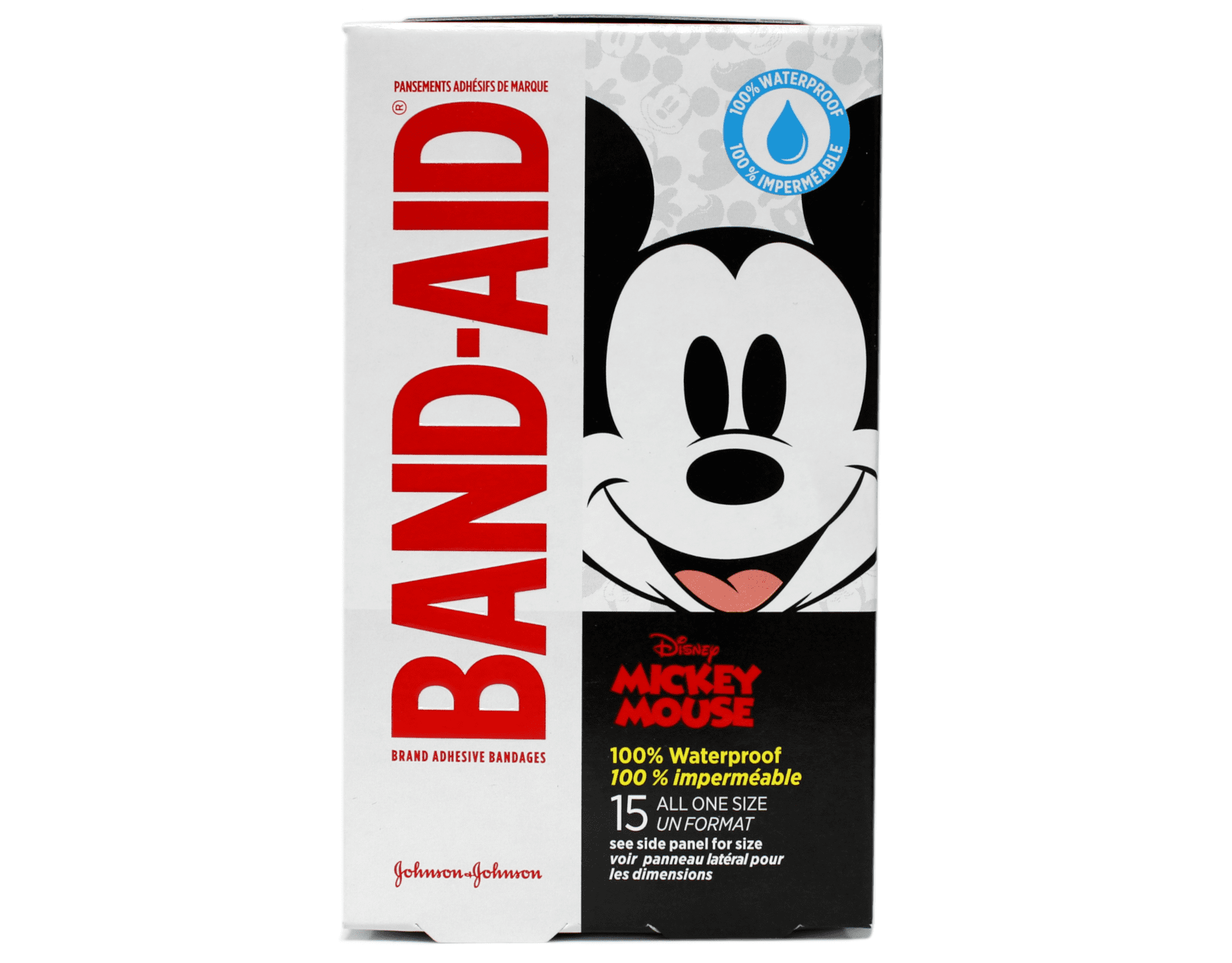 Band-Aid Brand Adhesive Bandages, Mickey Mouse 100% Waterproof 15 each ...