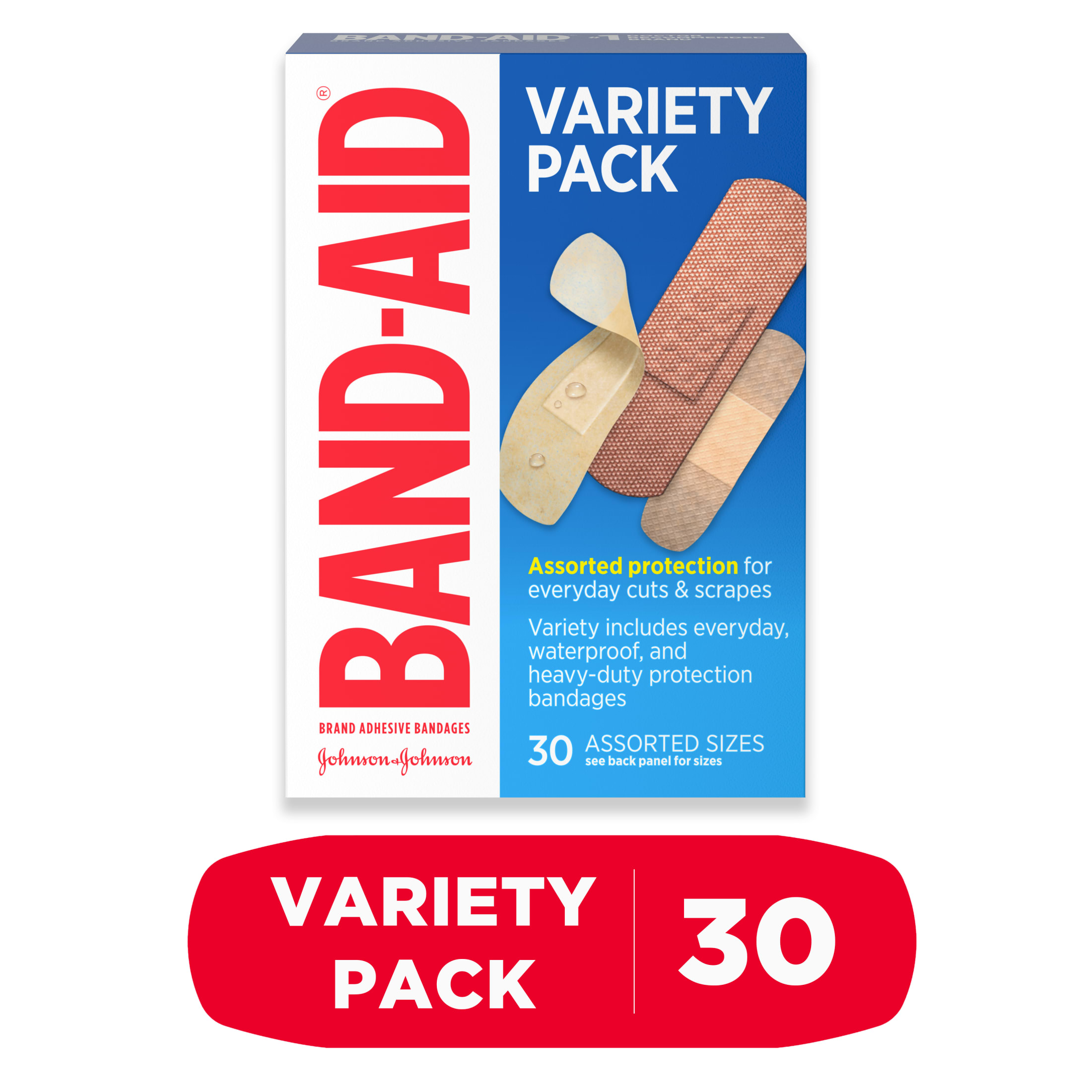 Band-Aid Brand Tru-Stay Plastic Strips Adhesive Bandages, Assorted ...
