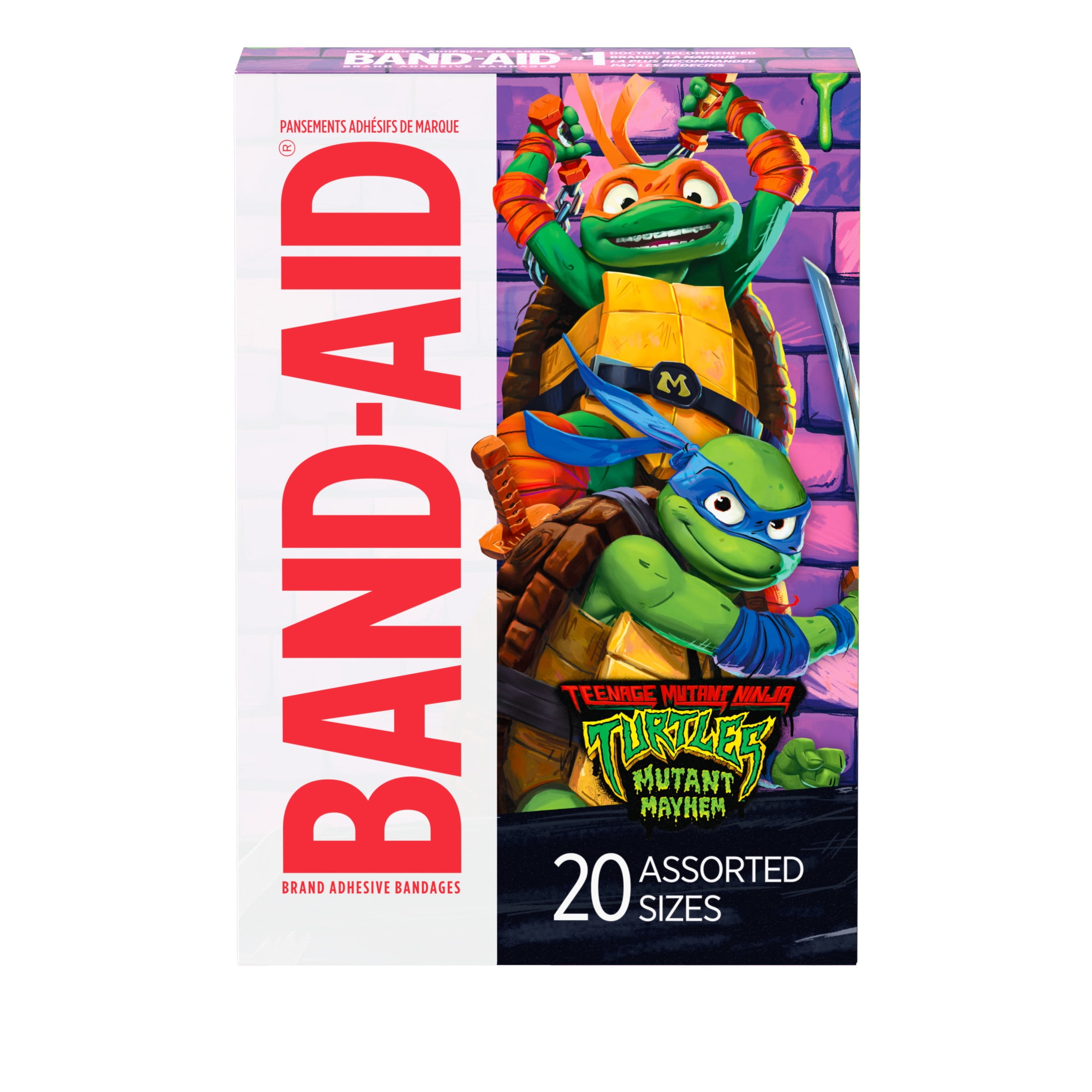 Band-Aid Brand Bandages for Kids, Nickelodeon TMNT, Assorted, 20 Ct ...