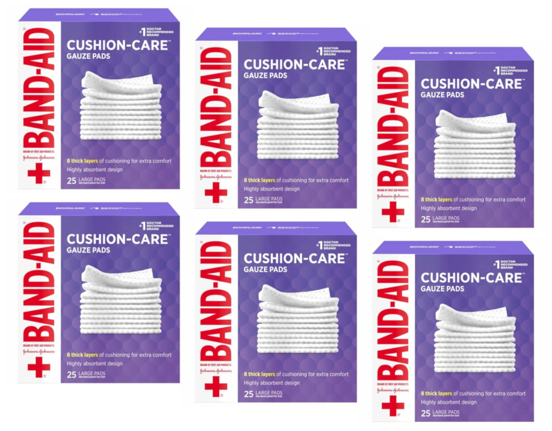 Band-Aid Brand Cushion Care Gauze Pads, Large, 4 in x 4 in, 25 ct (Pack ...