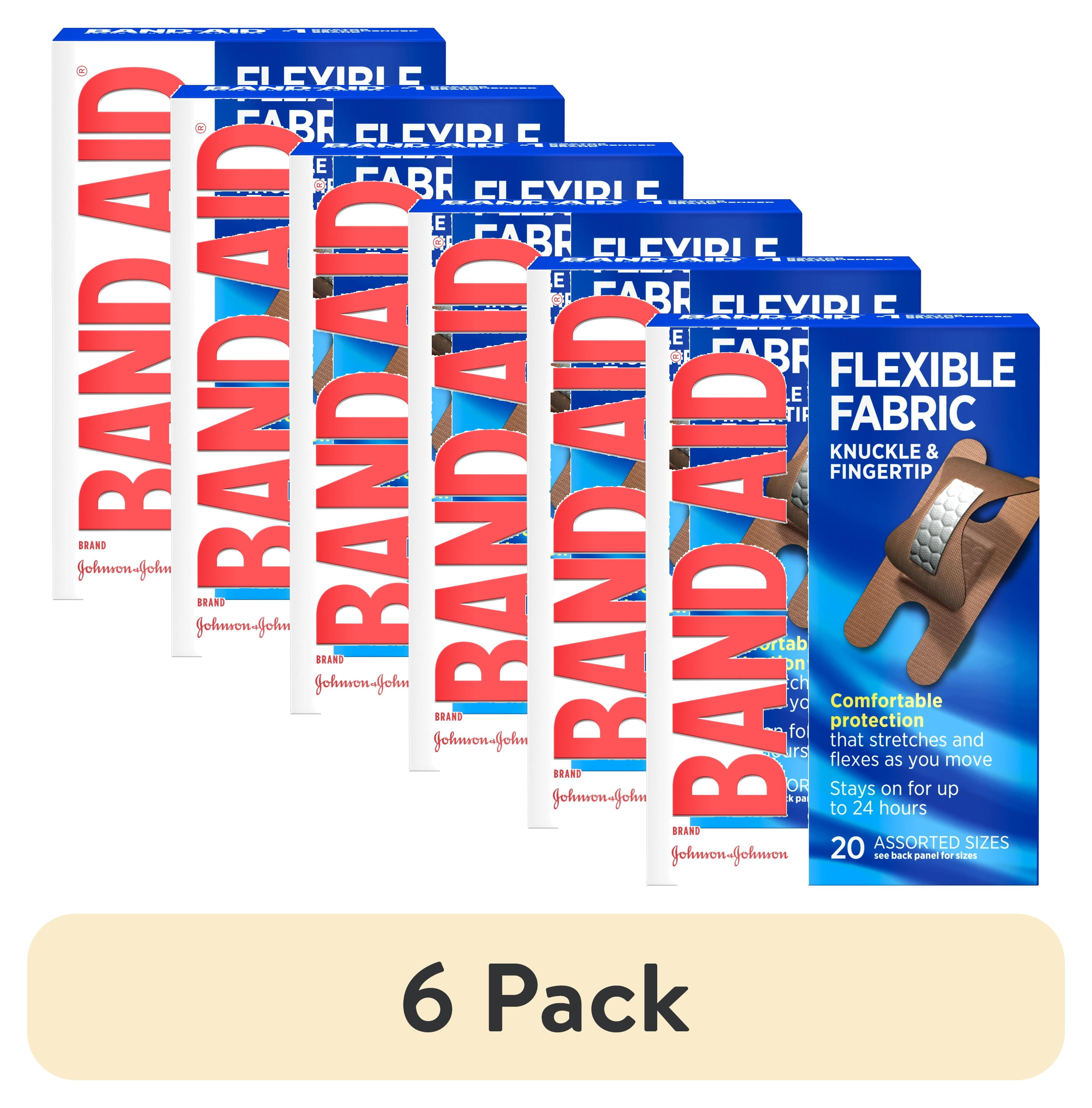 (6 pack) Band-Aid Brand Fabric Adhesive Bandages, Finger & Knuckle, 20 ...
