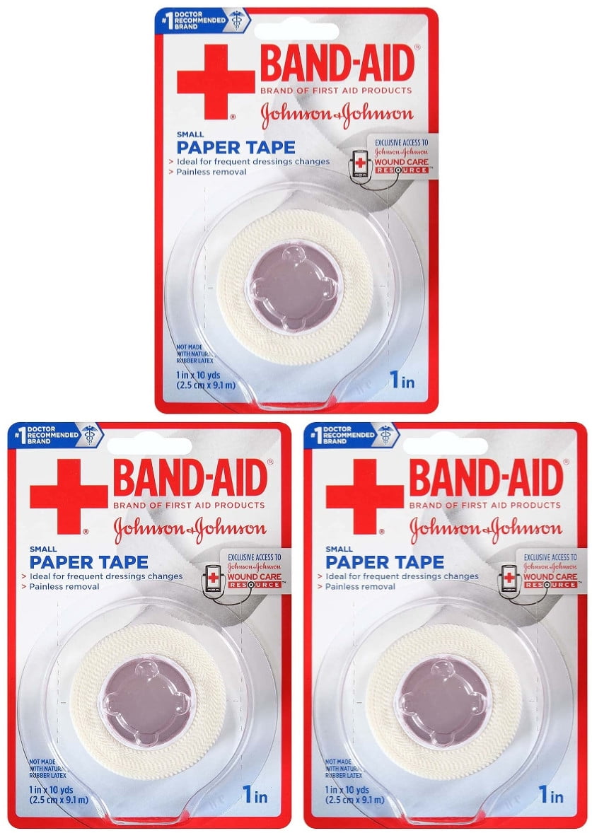 Band-Aid Brand First Aid Hurt-Free Medical Paper Tape, 1 in by 10 yd ...