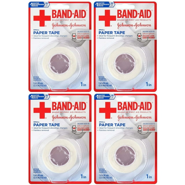 Band-Aid Brand First Aid Hurt-Free Medical Paper Tape, 1 in by 10 yd ...