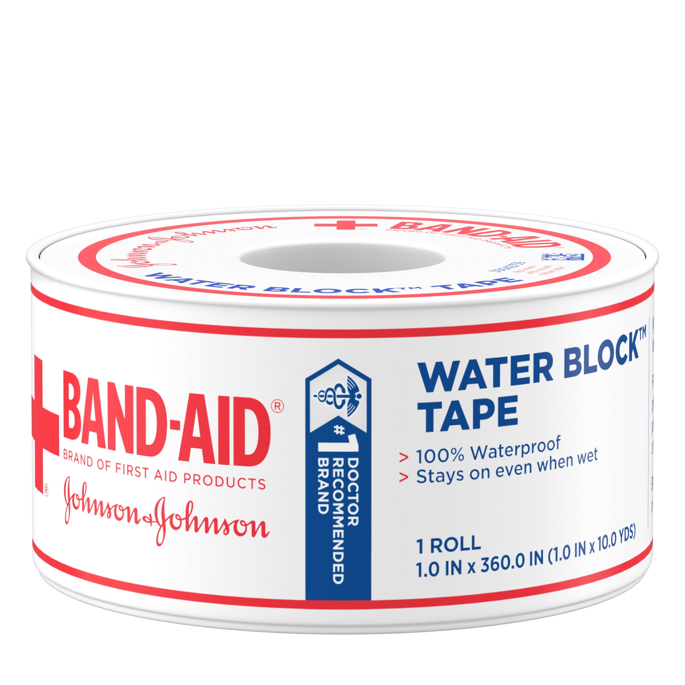 Band-Aid Brand First Aid Water Block Waterproof Adhesive Tape Roll, 1 ...