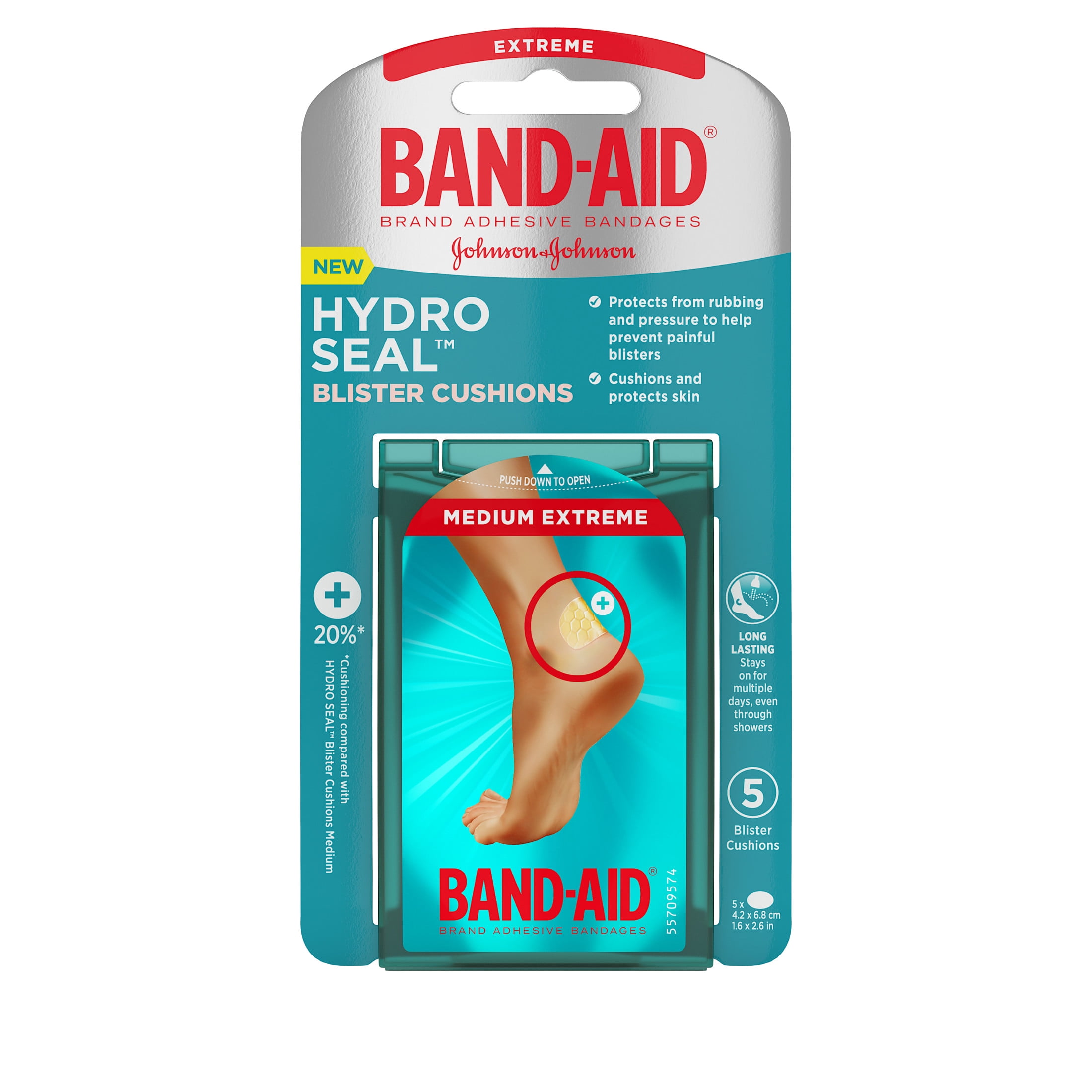 Band-Aid Brand Hydro Seal Medium Blister Cushions for Heels and Toes, 5 ...