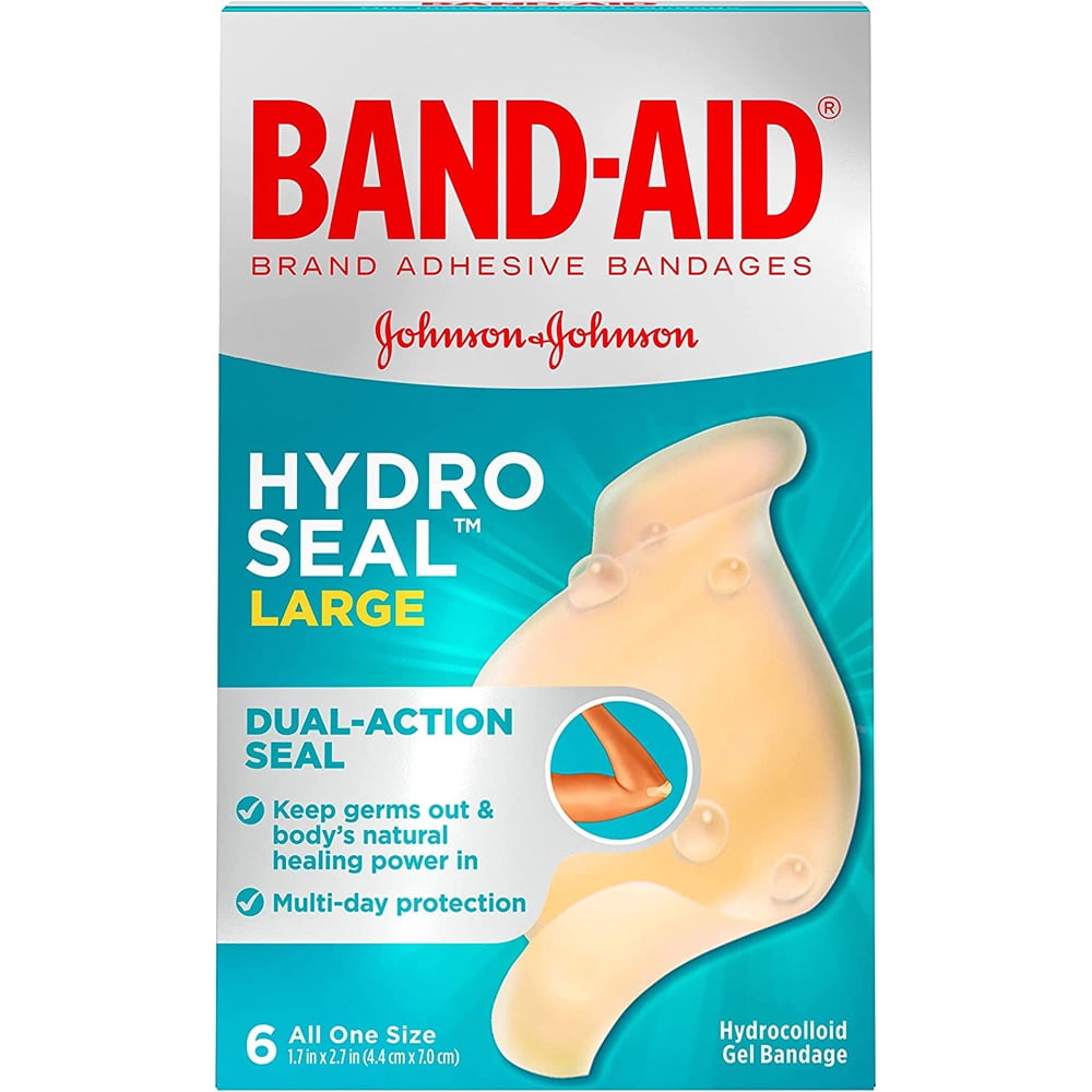 Band-Aid Brand Hydro Seal Hydrocolloid Bandages, Large, 6 Ct - Walmart.com