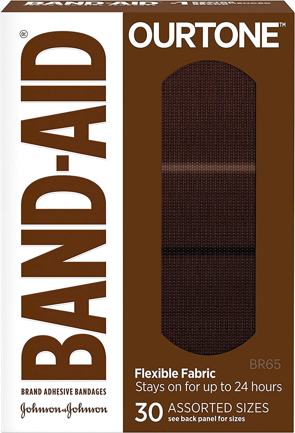 Band Aid Brand OurTone Adhesive Bandages BR65 Deep Brown, 30 Ea, 3 Pack ...