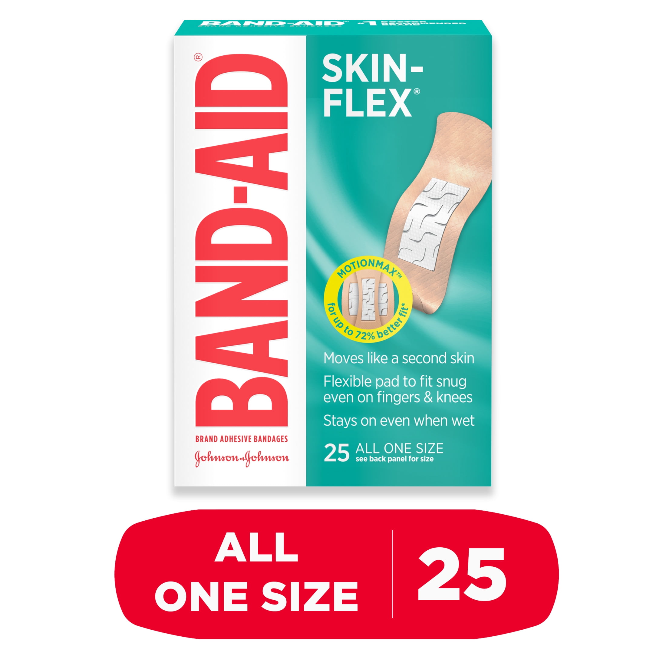 Band-Aid Brand Skin-Flex Adhesive Bandages, All One Size, 25 Count HSA ...