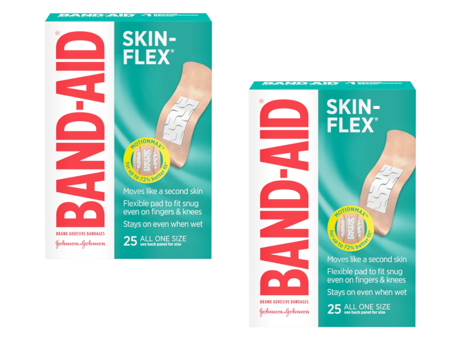 Band Aid Brand Skin Flex Adhesive Bandages, All One Size, 25 Ea, 2 Pack ...