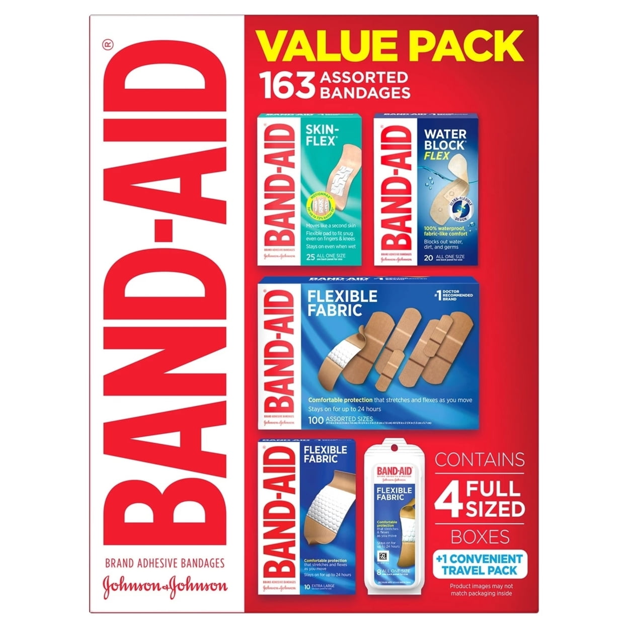 Band-Aid Brand Variety Pack Adhesive Bandages (163 Count) HSA/FSA ...