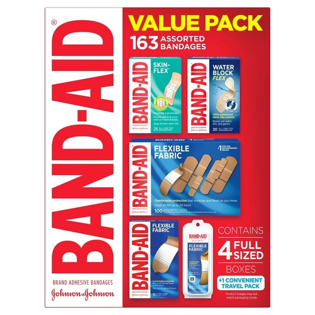 Band-Aid Family Variety Pack Adhesive Bandages, 163 Count - Walmart.com