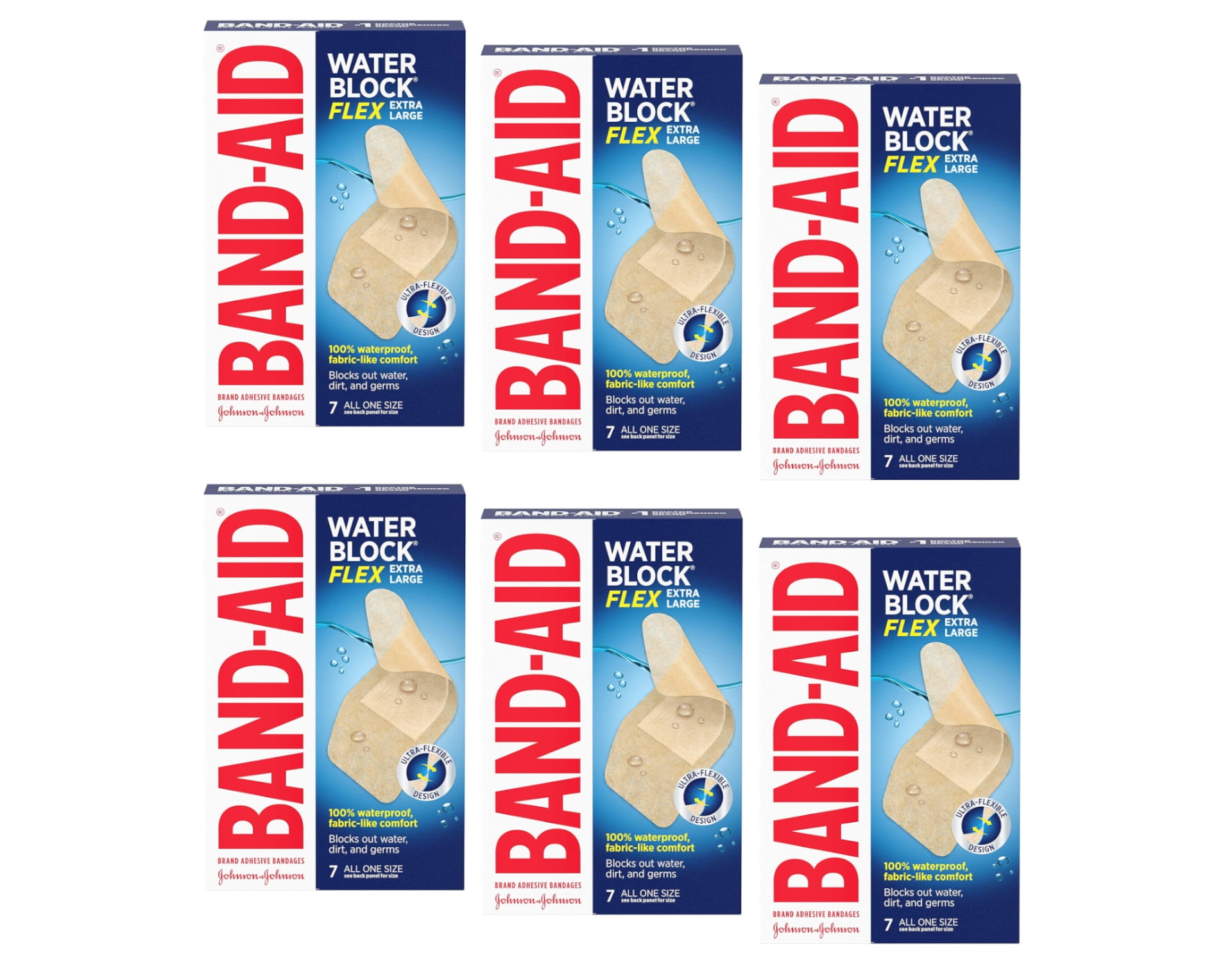 Band-Aid Brand Water Block Flex Adhesive Bandages, Extra Large, 7 ct ...