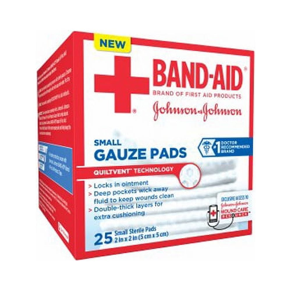 Band Aid First Aid Gauze Pads, Small, 2 Inch X 2 Inch - 10 Ea, 2 Pack ...