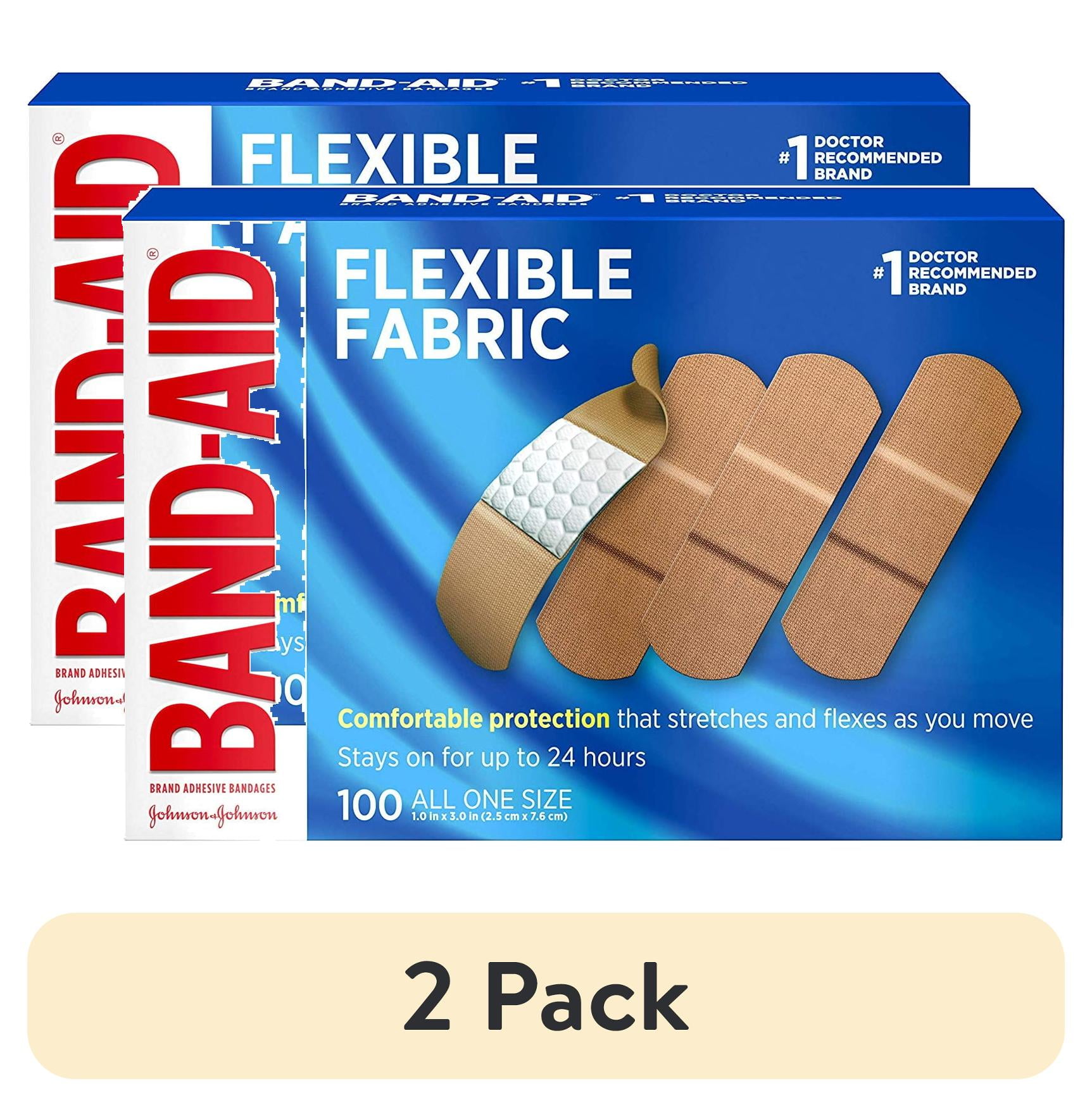 (2 pack) Band-Aid Brand Flexible Fabric Adhesive Bandages, All One Size ...