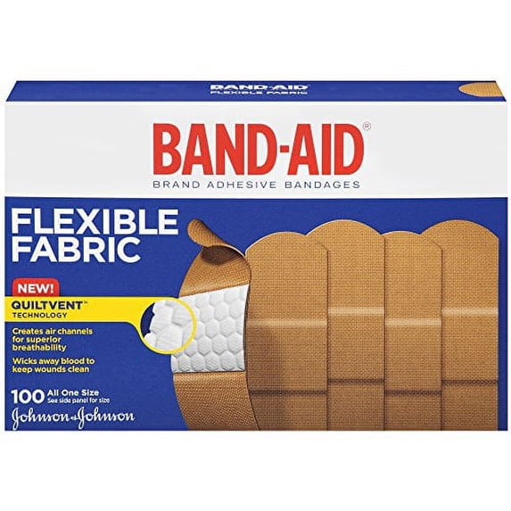 BAND-AID, Flexible Fabric Bandage, 100-Count, Water-Performance ...