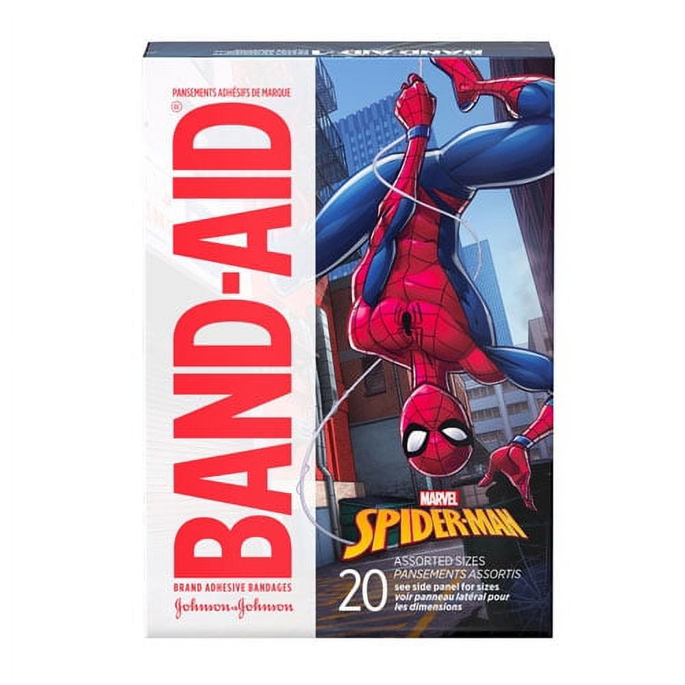 Band-Aid Marvel Spiderman Adhesive Bandages, Assorted Sizes, 20 Ea, 6 ...