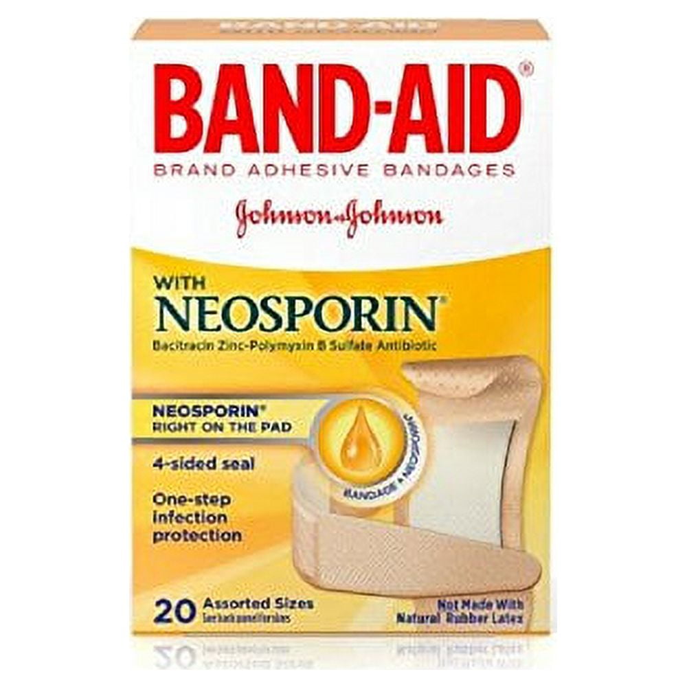 BAND-AID Neosporin Adhesive Bandages, Infection Protection, Sterile, 20 ...